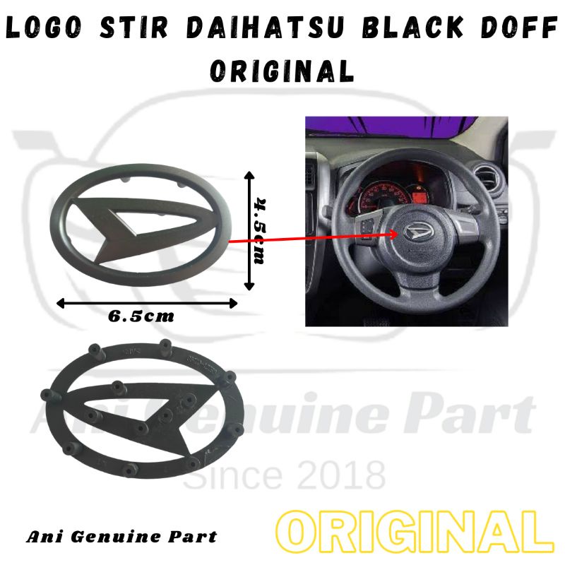 Logo Stir Daihatsu Xenia Ayla Sigra Terios Gran Max Black Doff ORIGINAL ...