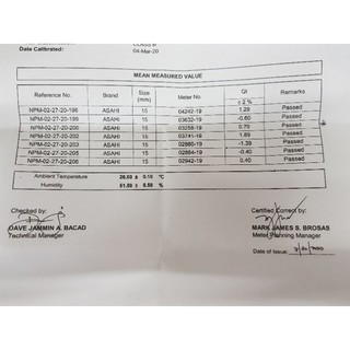 Asahi Water Meter 1/2" 15mm with Calibration Certificate Maynilad ...