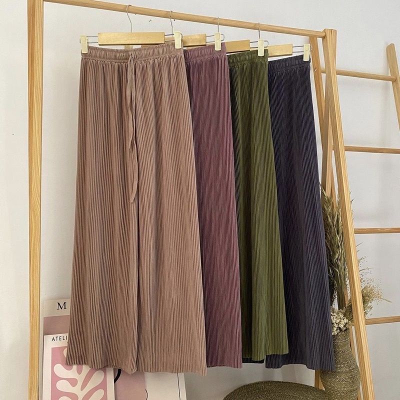 Jumbo PREMIUM PLISKET STRIP CULOT TROUSERS | Shopee Philippines