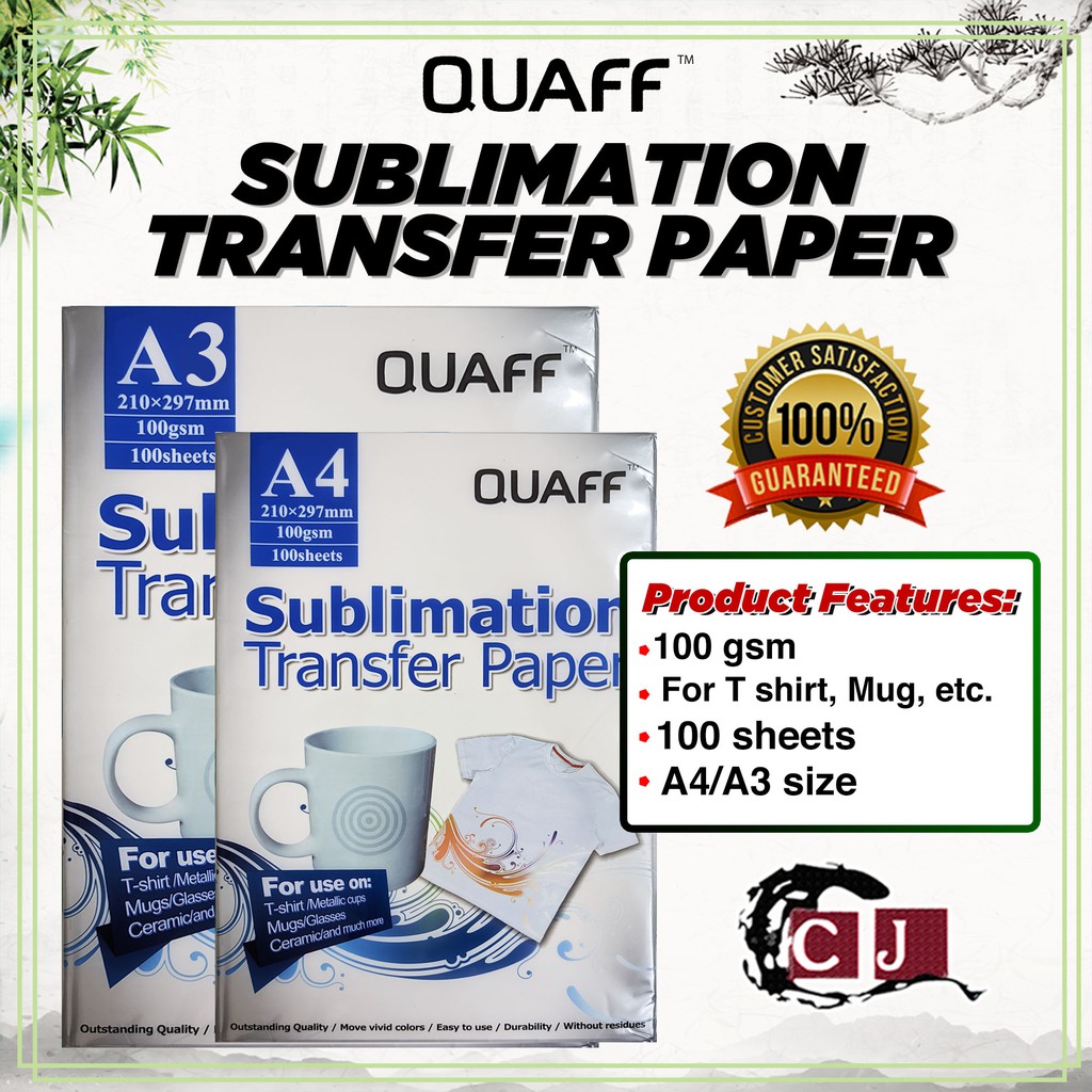 QUAFF Sublimation paper A4【100 Sheets】/ A3【50 Sheets】 | Shopee Philippines