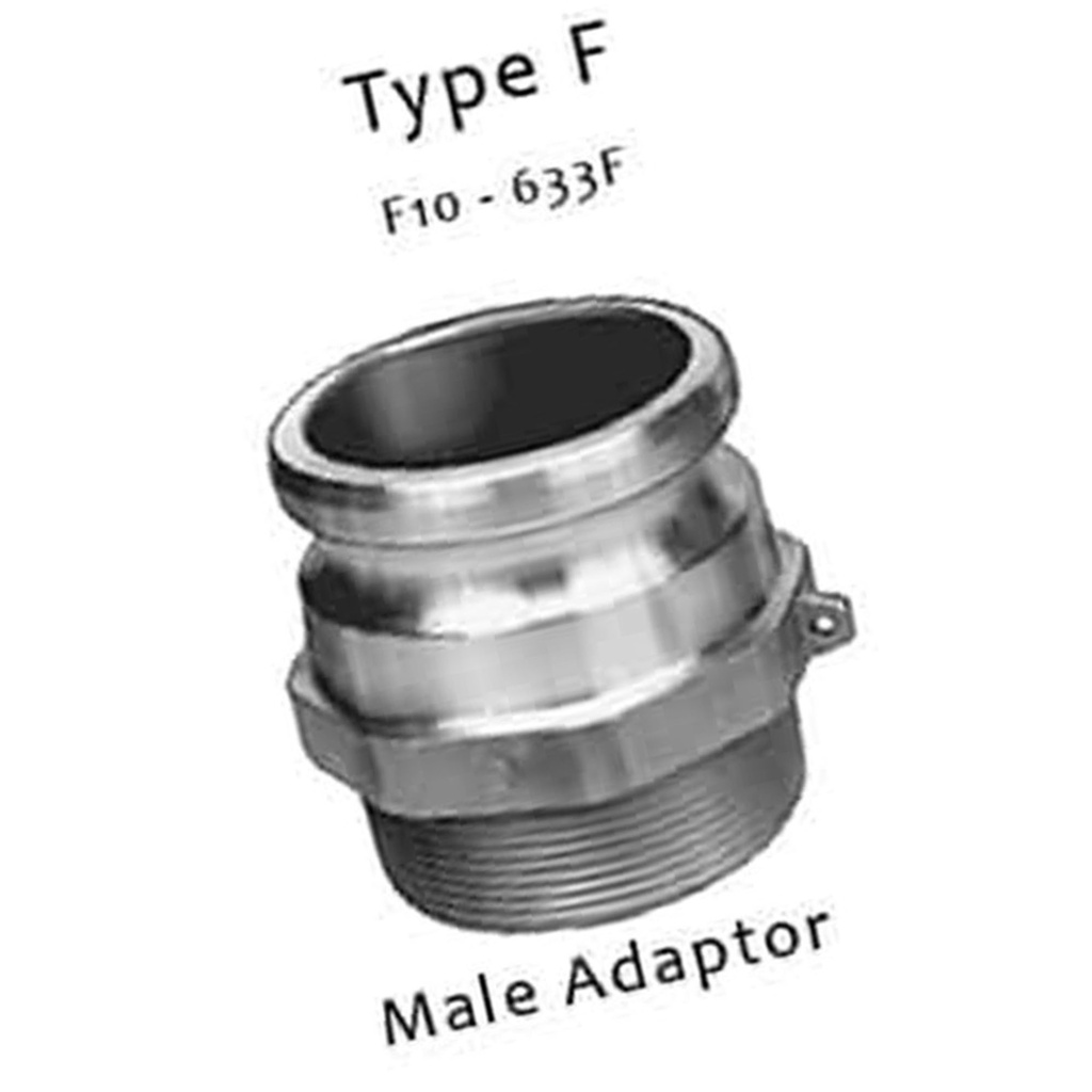 CAMLOCK ALUMINUM MALE ADAPTOR 2-1/2" ( TYPE F ) CAM LOCK