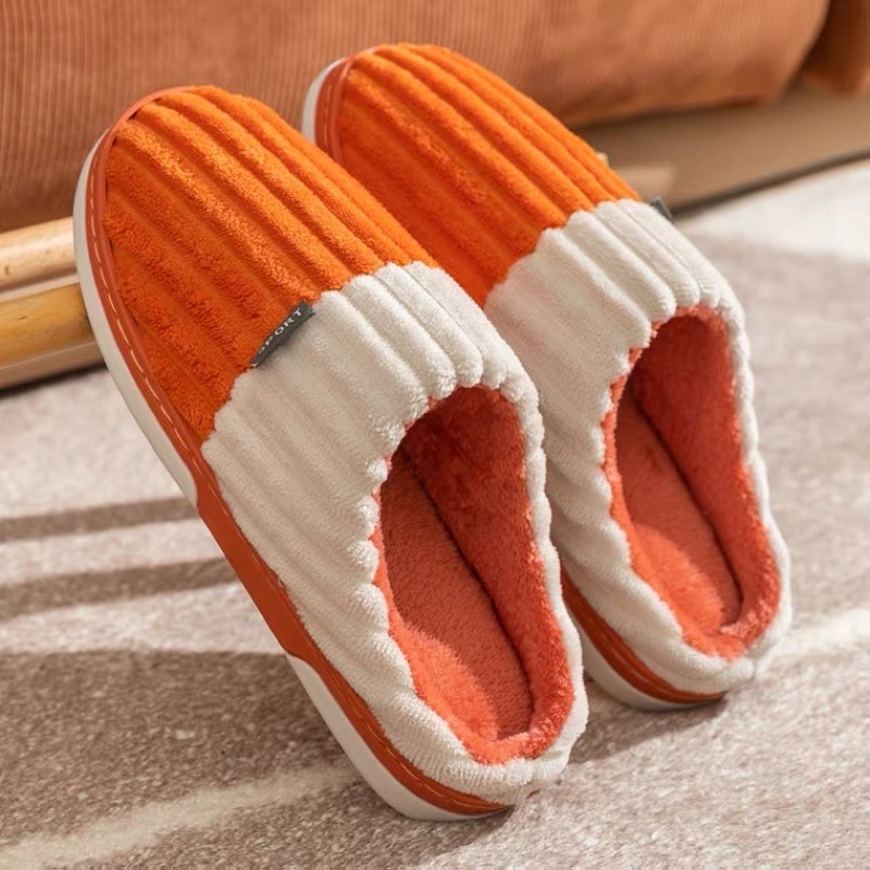 Corduroy cloth stitching slippers warm cotton slippers indoor slipper ...