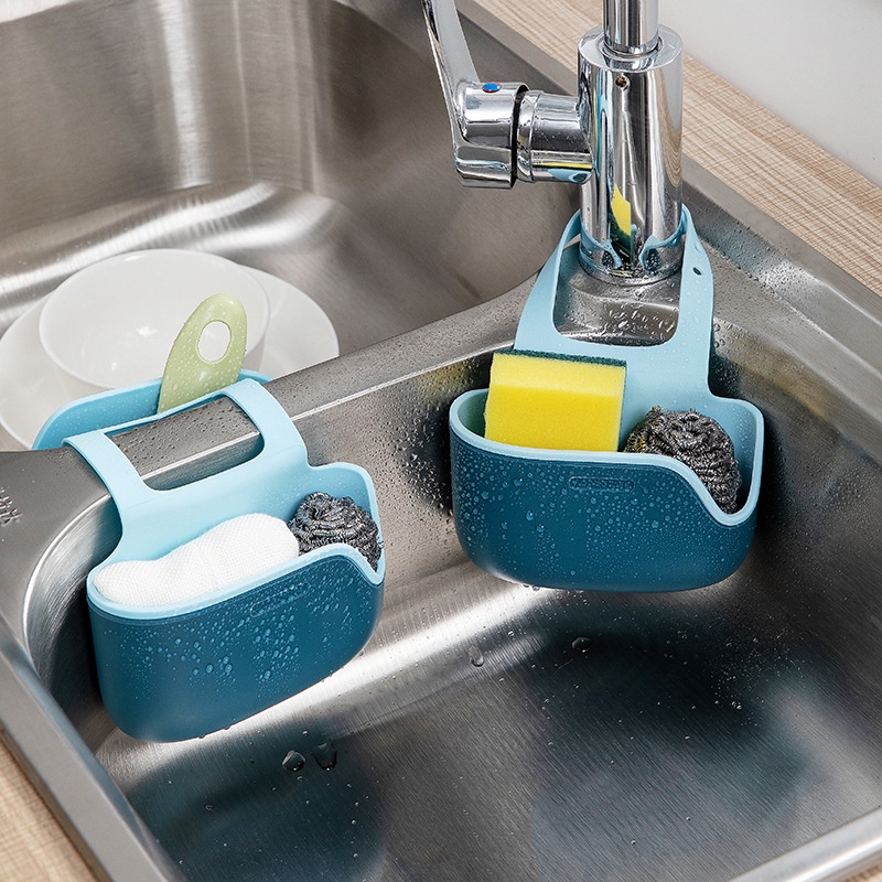 Kitchen Sponge Storage Drain Bag Double-Layer Water Filter Rack Drain ...