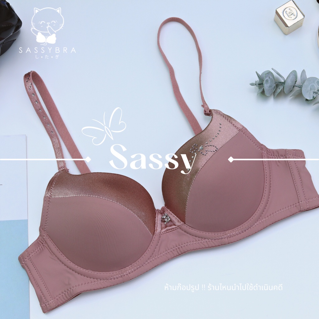(sassybra) Women's Thin Bubble Bra With Frame Underwear Shiny Satin The Body Is Inlaid. Soft ...