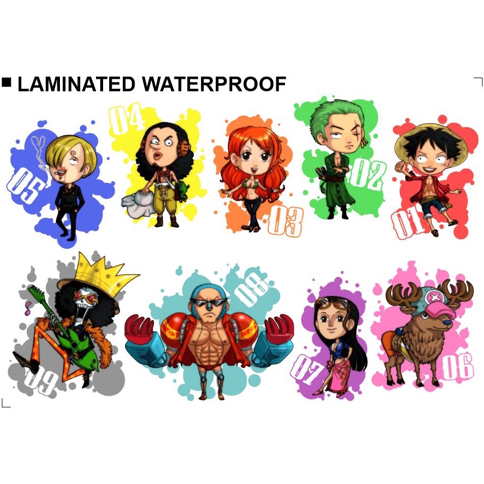 One Piece Stickers Chibi Edition 2x3 inches Sticker Laminated ...