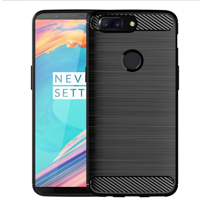 OnePlus 5T Case Soft Silicone Armor Carbon Fiber TPU Back Cover OnePlus ...