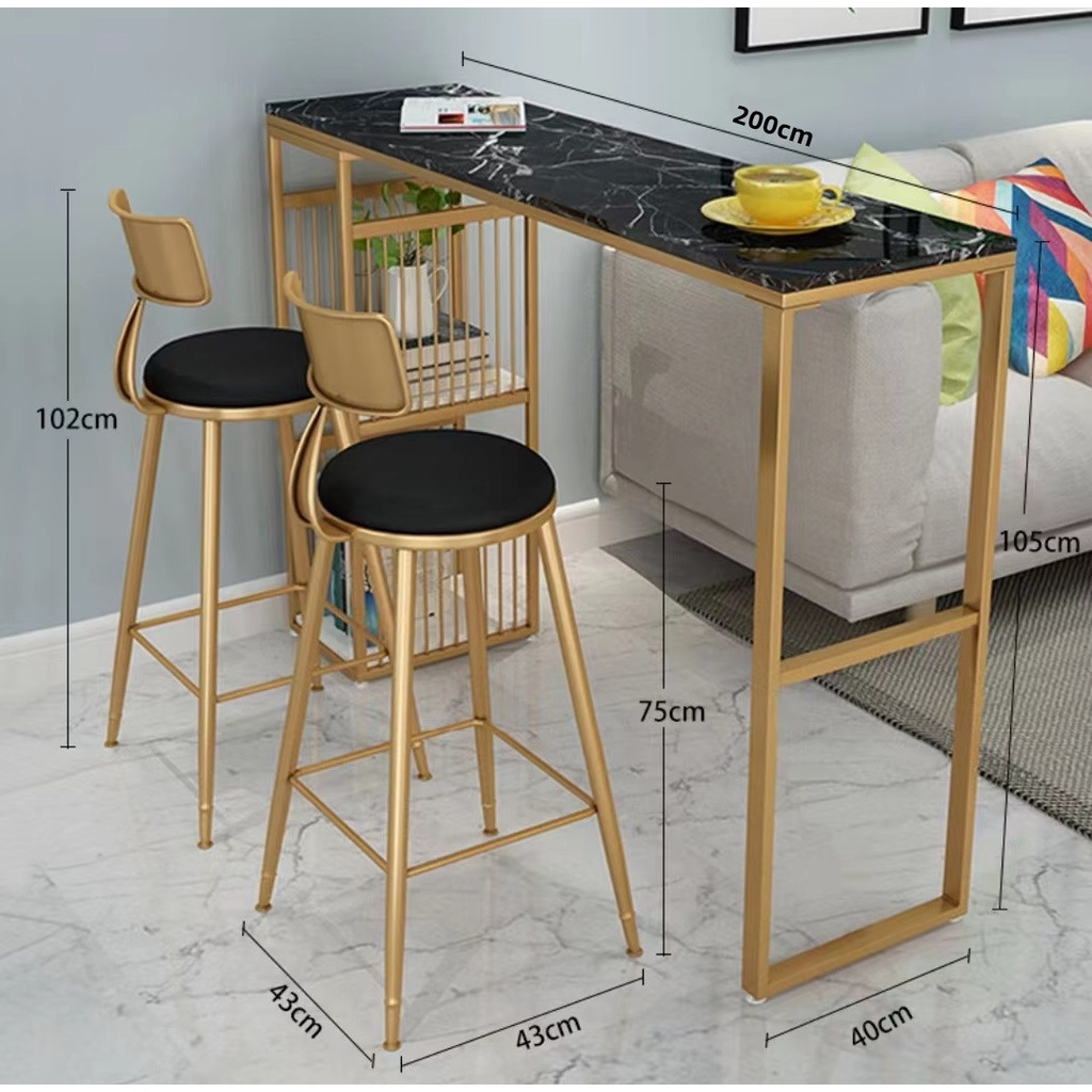 home lifeLuxury Bar Table Marble Dining Table Bar Counter Table Set ...