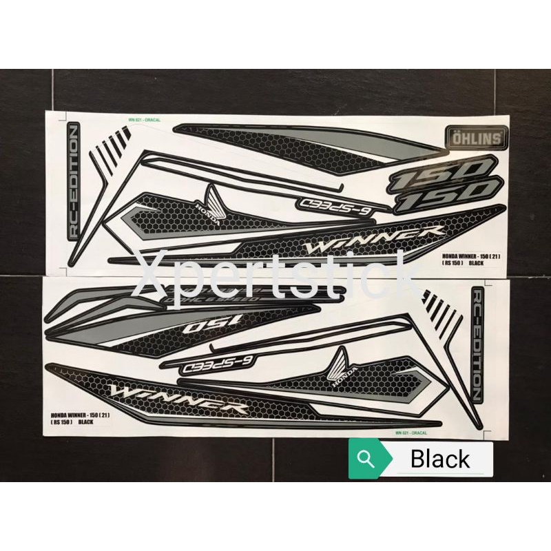 RS150 V1 V2 Honda Winner 150 (21) Body Stripe Body Sticker - Black ...