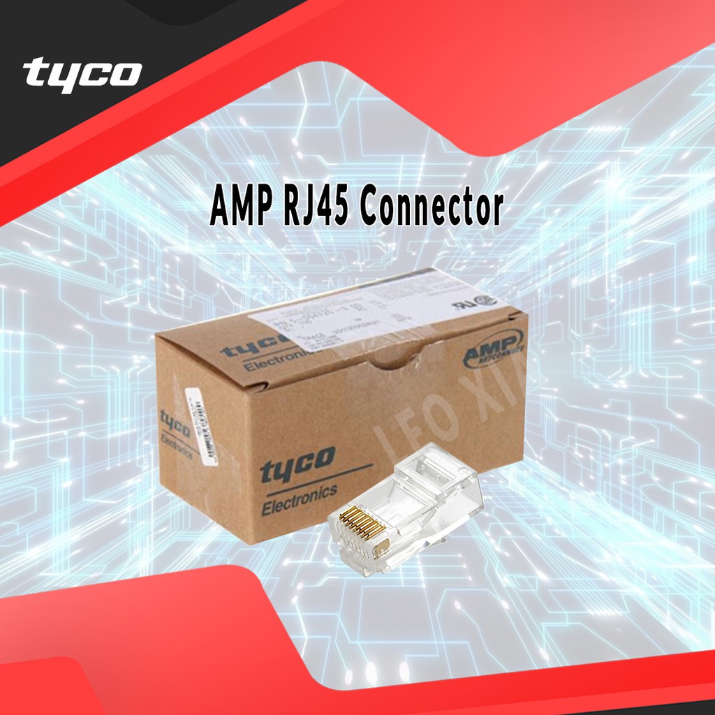 AMP RJ45 Connector Ordinary for CAT6 and etc 100PC | Shopee Philippines