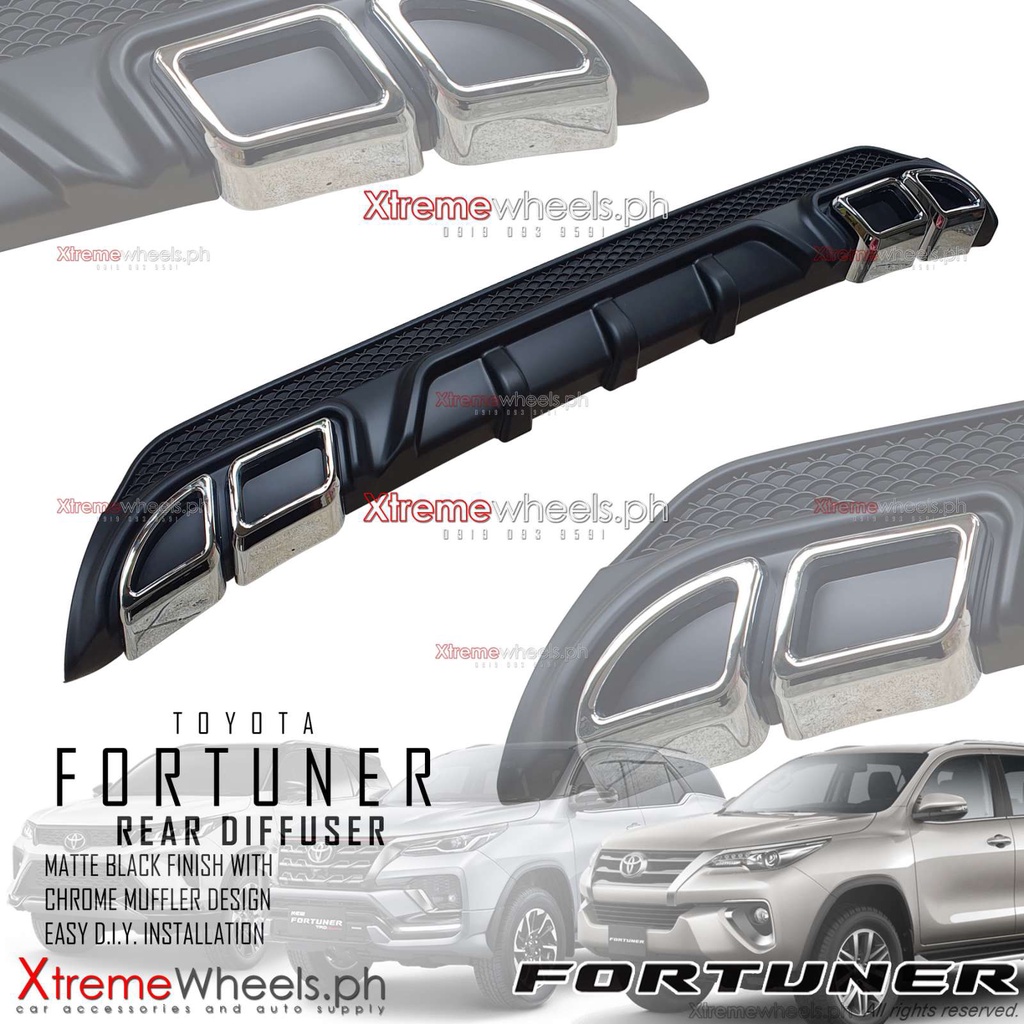 Toyota Fortuner G V Q GRS 2016 to 2025 Rear Bumper Diffuser Body Kit ...