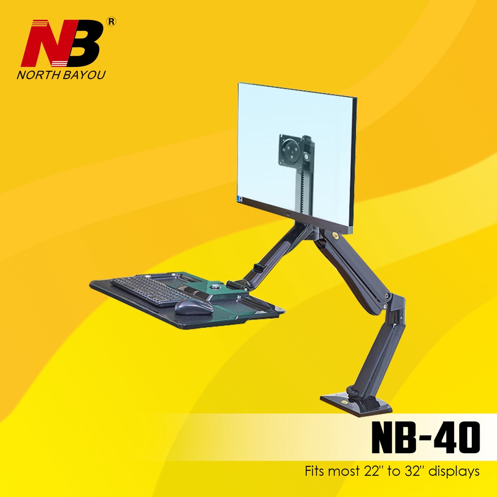 North Bayou NB40 Ergonomic Height Adjust Computer Sit Stand Workstation ...