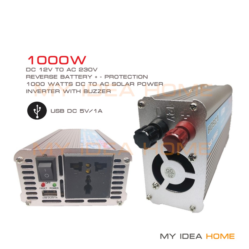 BOSCA Inverter 500w 1000w 1500W 2000W DC12V To AC 220-230V Car home ...