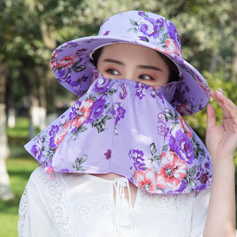 Hat Female Summer Sun Anti-Ultraviolet Sunscreen Tea Picking Outdoor ...