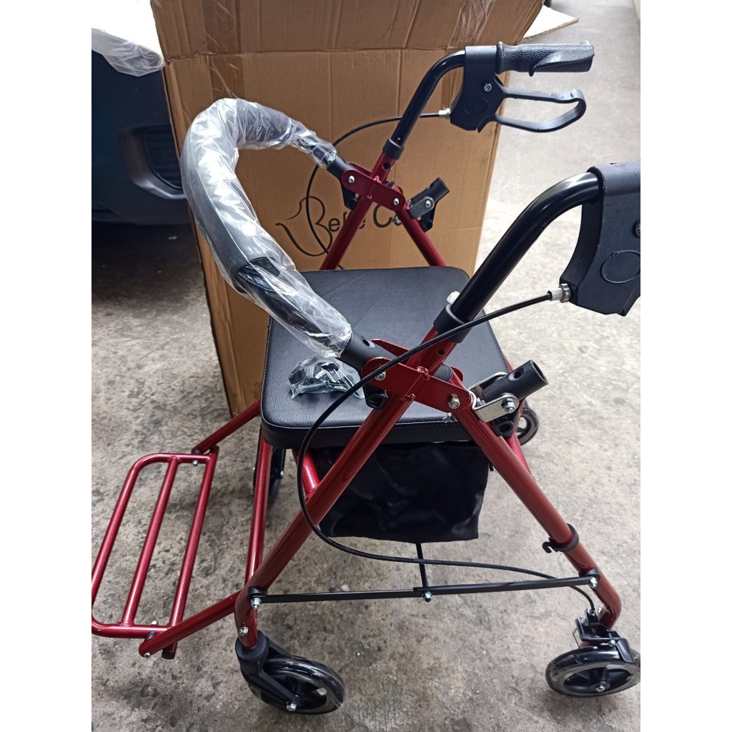 Rollator Walker with Footrest wheelchair | Shopee Philippines