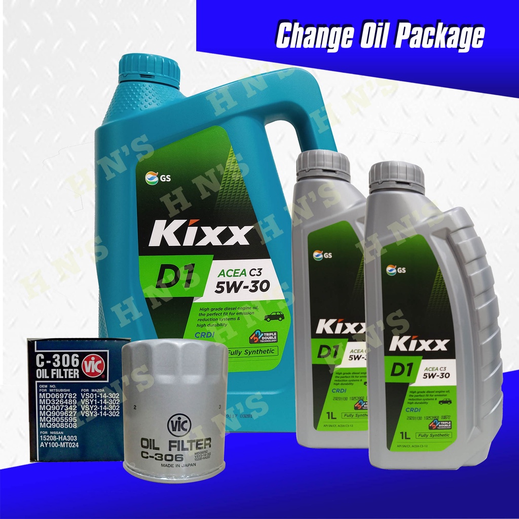 KIXX D1 ACEA C3 5W-30 Fully Synthetic Oil Change Package for Mitsubishi ...