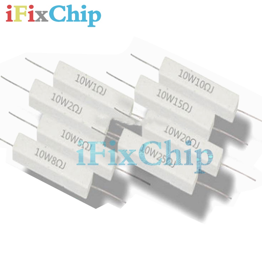 10pcs/LOT 10W Cement Resistance 0.1 ~ 10k Ohm 0.33R 1R 10R 100R 0.22 0.33 1 10 100 1K 10K Ohm ...