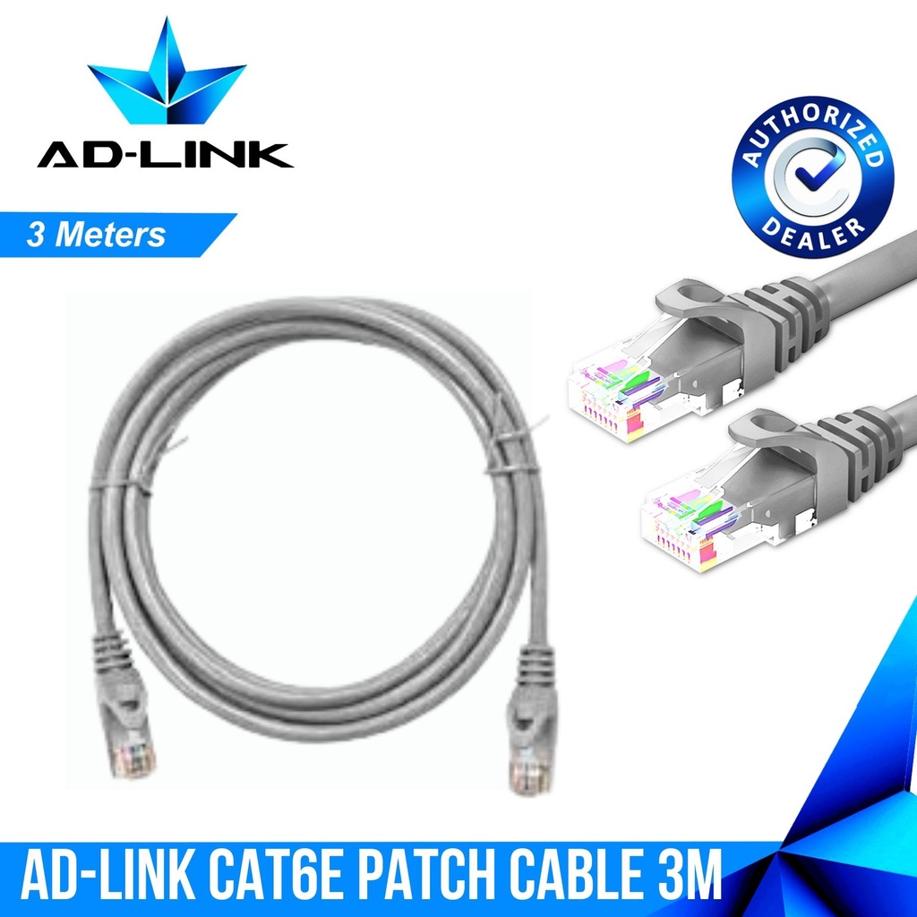 Ad-Link Cat6E UTP Lan Cable Patch Cord Gigabit High Quality-Grey | Shopee Philippines