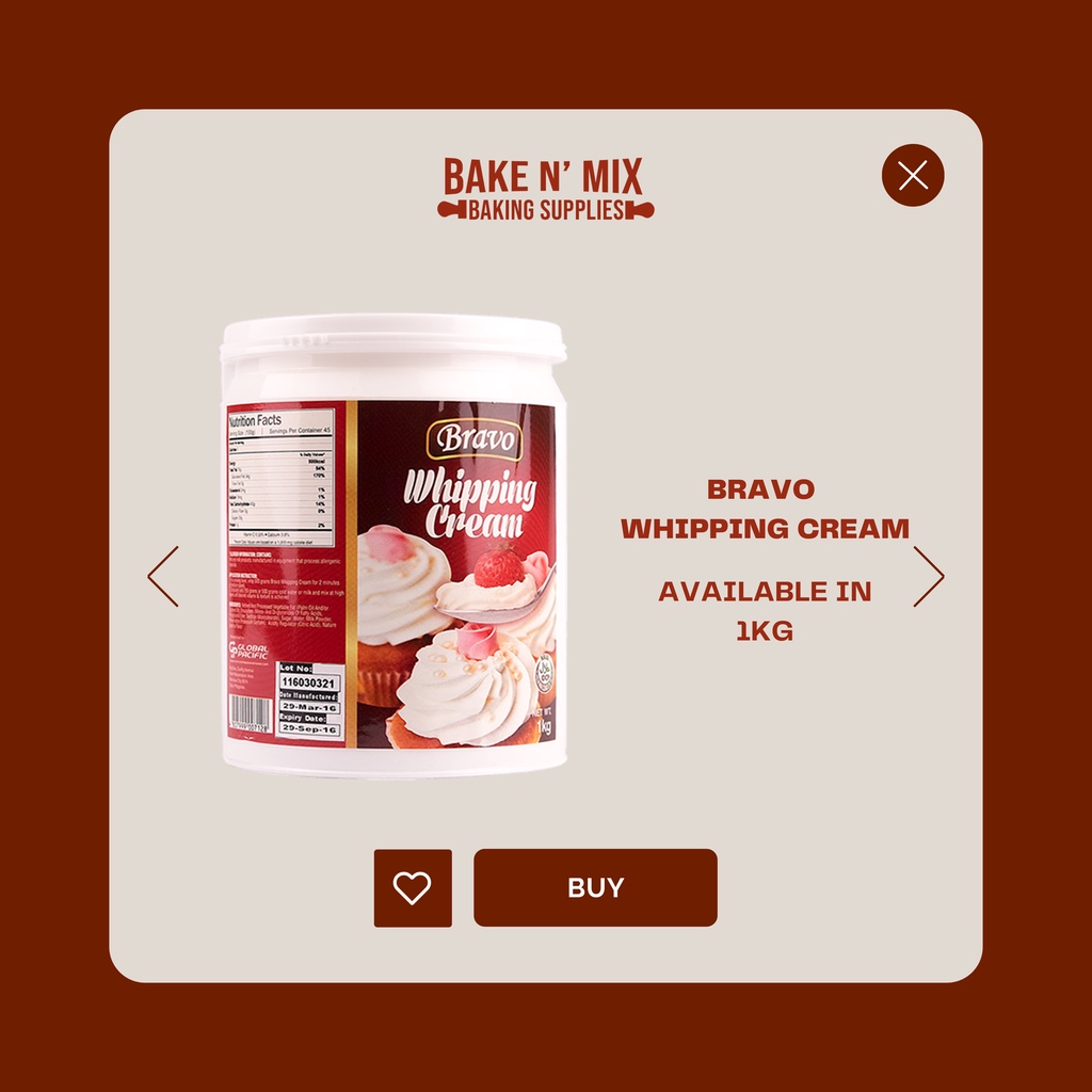 Bravo Whipping Cream 1kg | Shopee Philippines