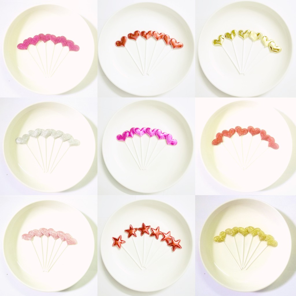 Super beautiful heart-shaped puffy leather cake topper | Shopee Philippines