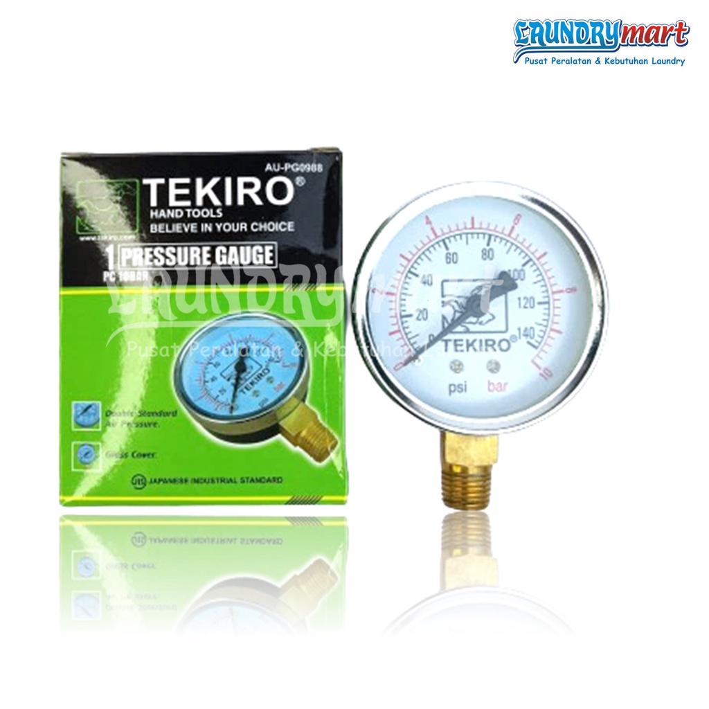 TEKIRO MANOMETER PRESSURE GAUGE 10 BAR / MANOMETER 10 BAR / MANO METER ...