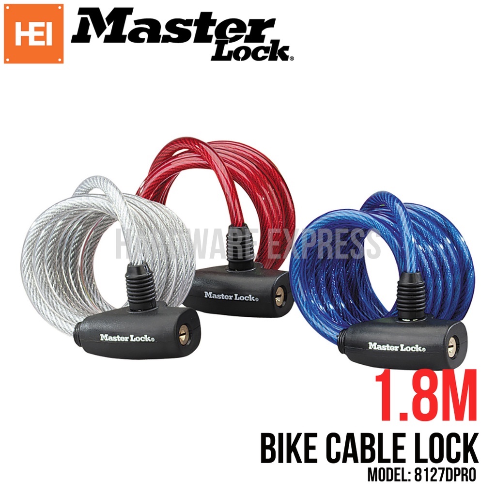 MASTER Bike Lock Assorted Color 8127DPRO 8mm ORIGINAL | Shopee Philippines