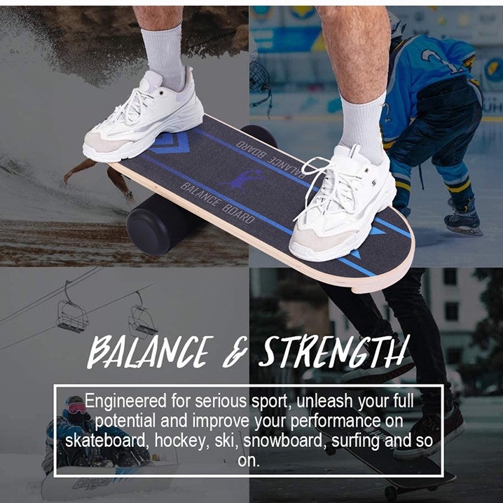 ski surf balance board Yoga solid wood training board home fitness ...