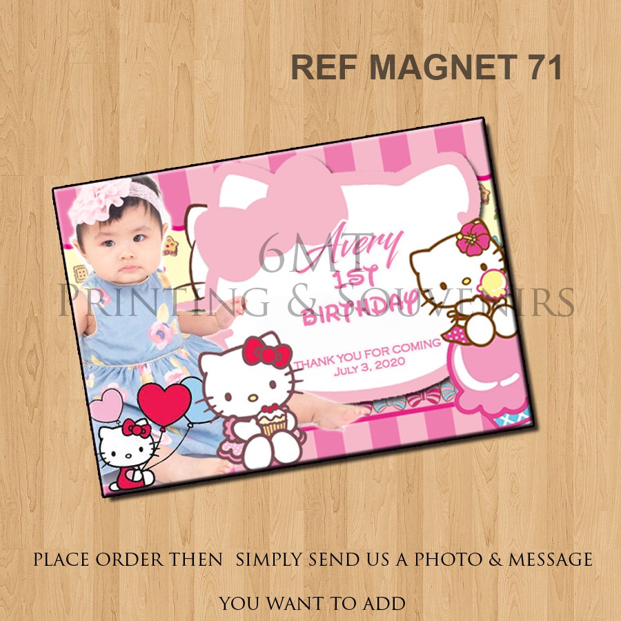 ATM SIZE GlitterPersonalized Ref Magnet Party Giveaway Hello Kitty ...