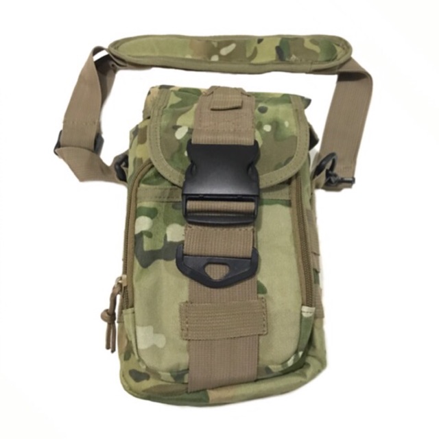 TACTICAL CROSSBODY SLING SHOULDER MOLLE CAMERA BAG MULTICAMO | Shopee ...