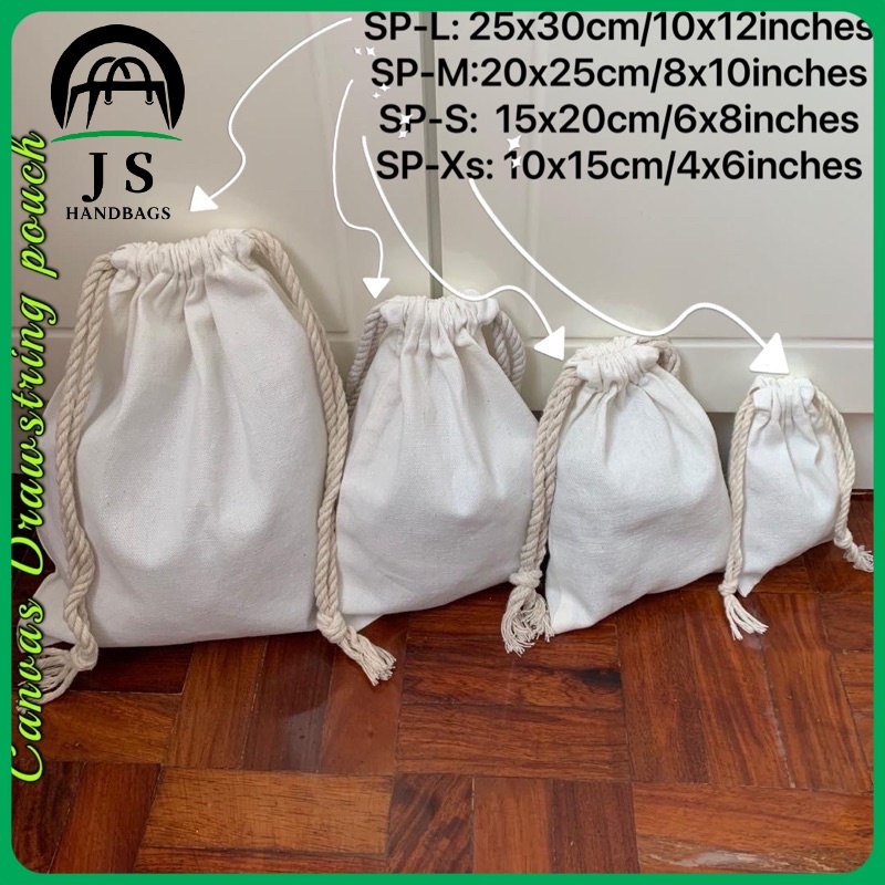 1pc Canvas Drawstring Pouch Plain design Katsa bag Dustproof Storage ...