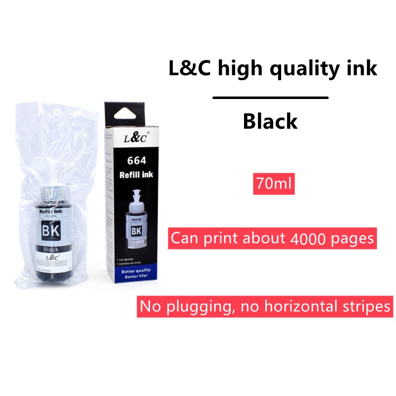 L&C Refill ink 664 Ink Dye Ink For Printer L120 L121 L101 L210 L360 ...