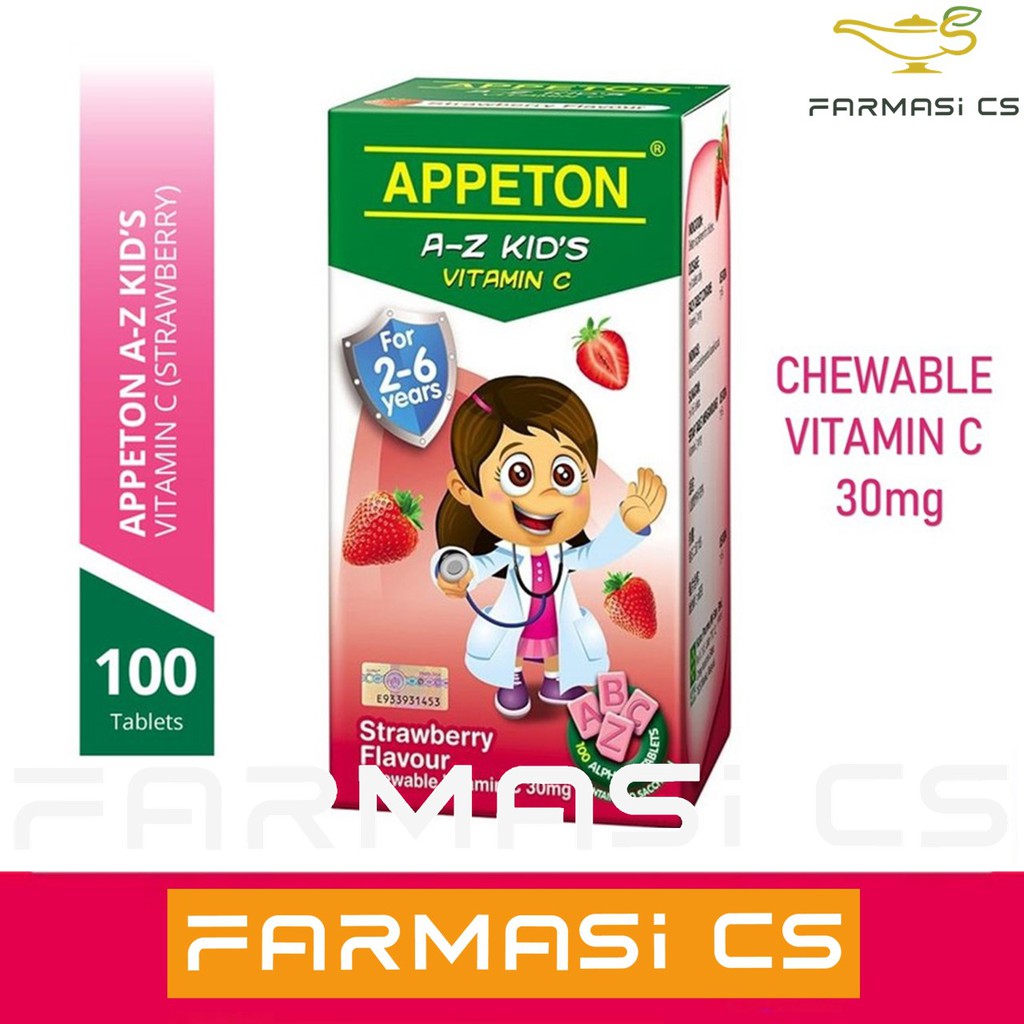 Appeton A-Z Kid's Vitamin C 30mg 100 Chewable Tablets EXP:01/2025 ...