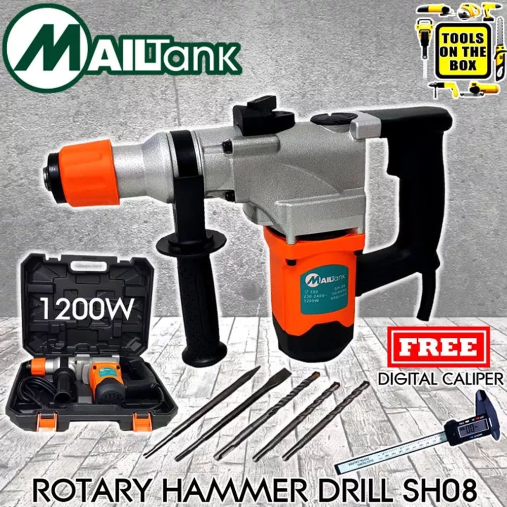 MAILTANK Rotary Hammer Drill 1200W SH08 with FREE Digital Caliper ...