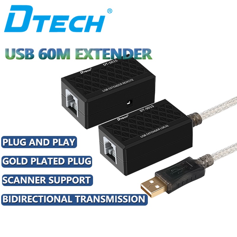 DTECH USB Extension Adapter USB to RJ45 Extender Over Cat5 Cat5e ...