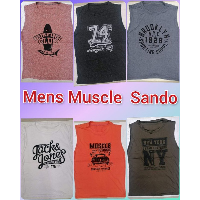 Mens cotton muscle sando!(fit up to large frame) | Shopee Philippines