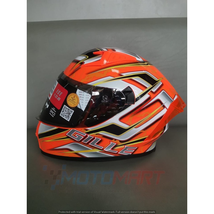 GILLE HELMET GTS-V1 135 WARPSPEED (ORANGE/WHITE) | Shopee Philippines