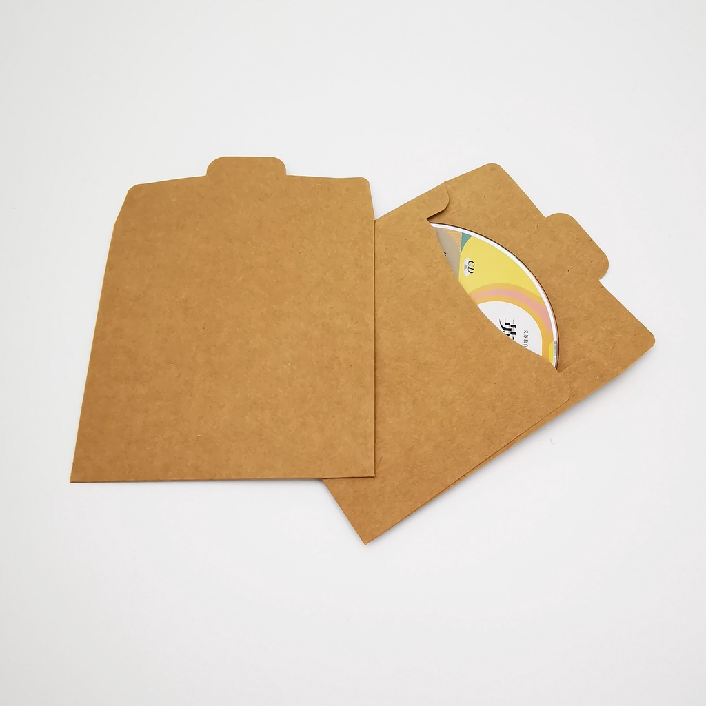 50-Packs Kraft Paper Envelopes 12.3*12.3cm CD Sleeves Brown DVD Paper ...