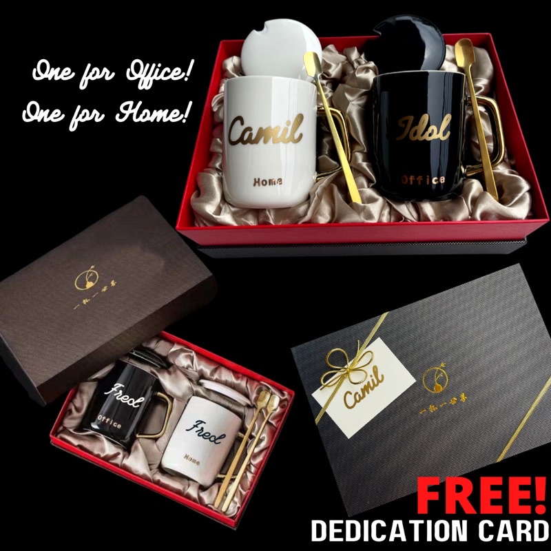 Personalized Gift Set Home Office Mugs Wedding Birthday Mug Dad Mom Box ...
