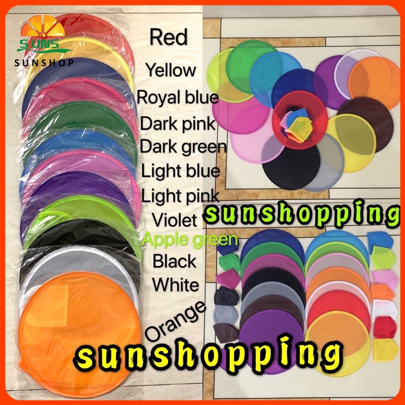 100 Pcs Foldable Round Fan Plain Colorful Nylon Frisbee Fan/Pamaypay ...