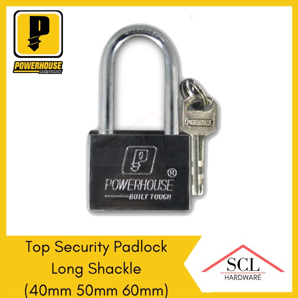 Powerhouse Top Security Padlock Long Shackle (30mm 40mm 50mm 60mm ...