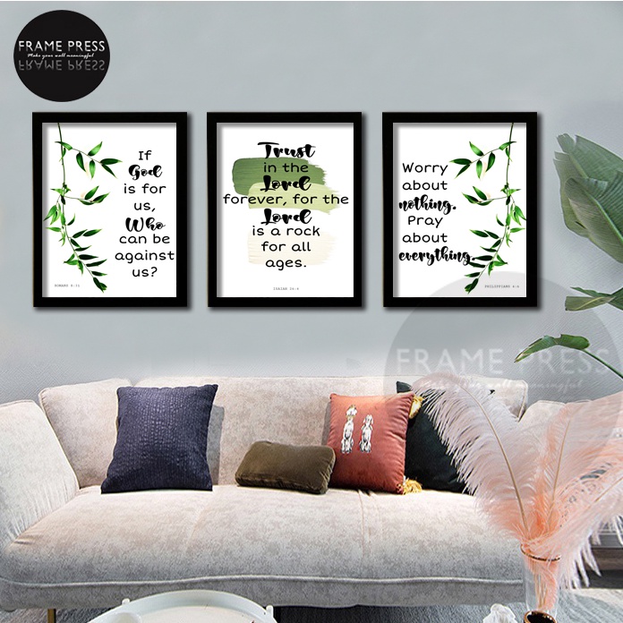 3 pcs set - Trust in the Lord - Bible Verse - WALL DECOR FRAME - HOME ...
