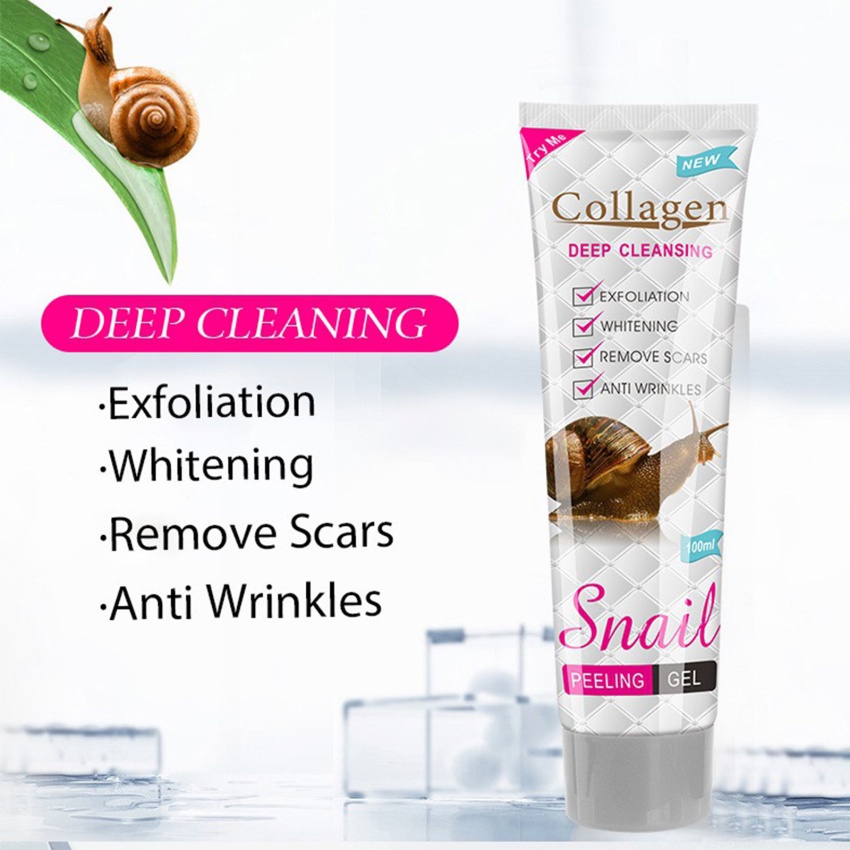 Collagen Snail Peeling Gel Exfoliating Facial Scrub Facial Cleanser ...