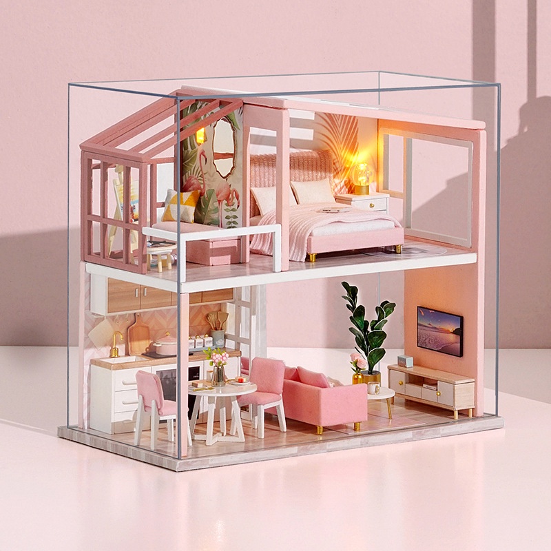 Miniature Dollhouse with Dust Cover | Promo Price | DIY Miniature ...