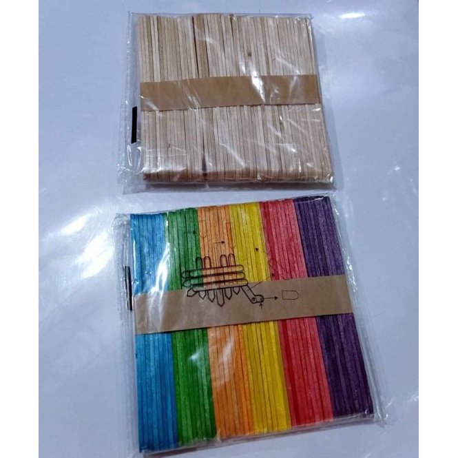 Popsicle stick plain white and colored (50 PCs in one pack) | Shopee ...