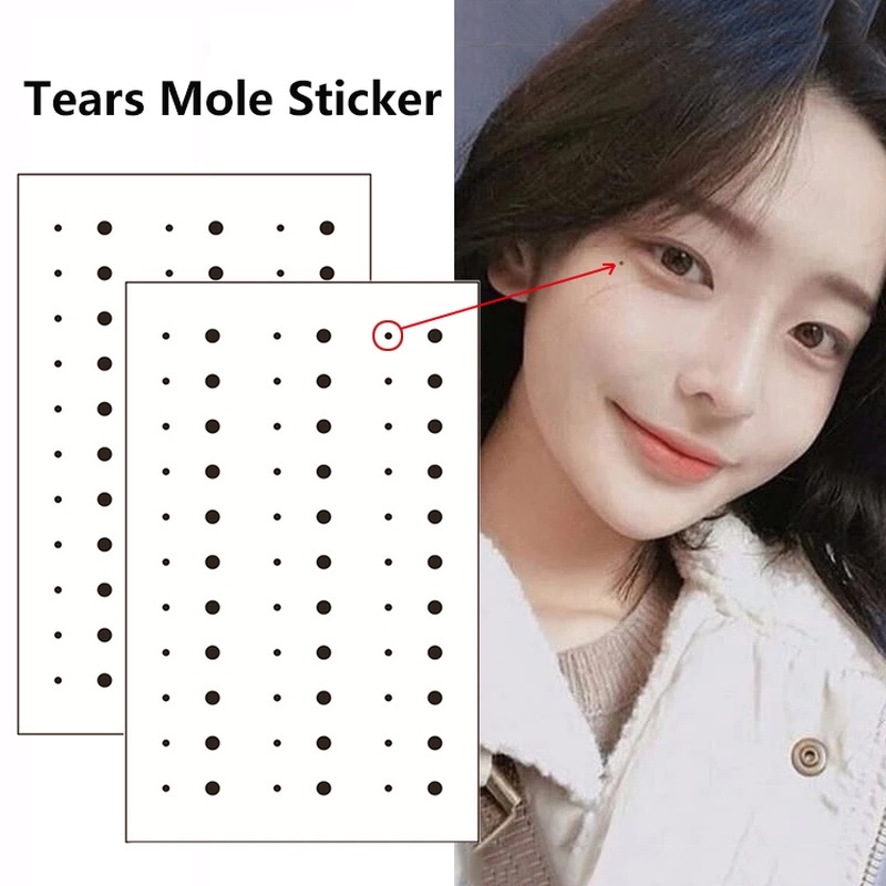 Waterproof Black Polka Dot Tear Mole Tattoo Sticker Black DIY Stickers ...
