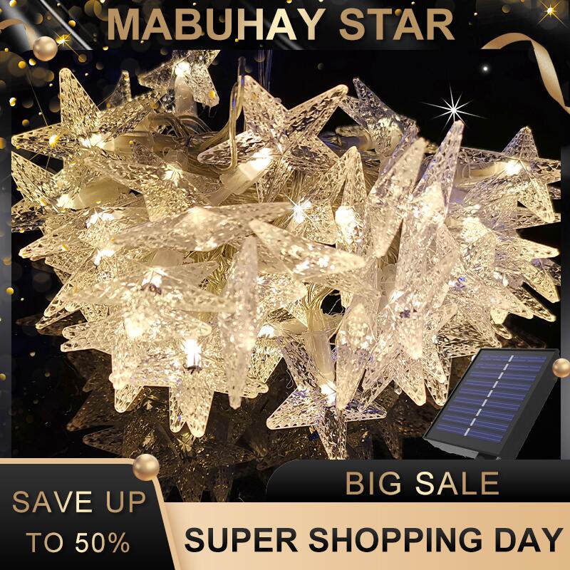 COD MABUHAY STAR SOLAR WARM WHITE STRIPED PENTAGRAM DECORATIVE LIGHT ...