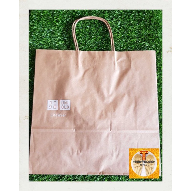 2 Pieces Original Uniqlo Brown Paper Bag ( 15 X 15 inches ) | Shopee ...