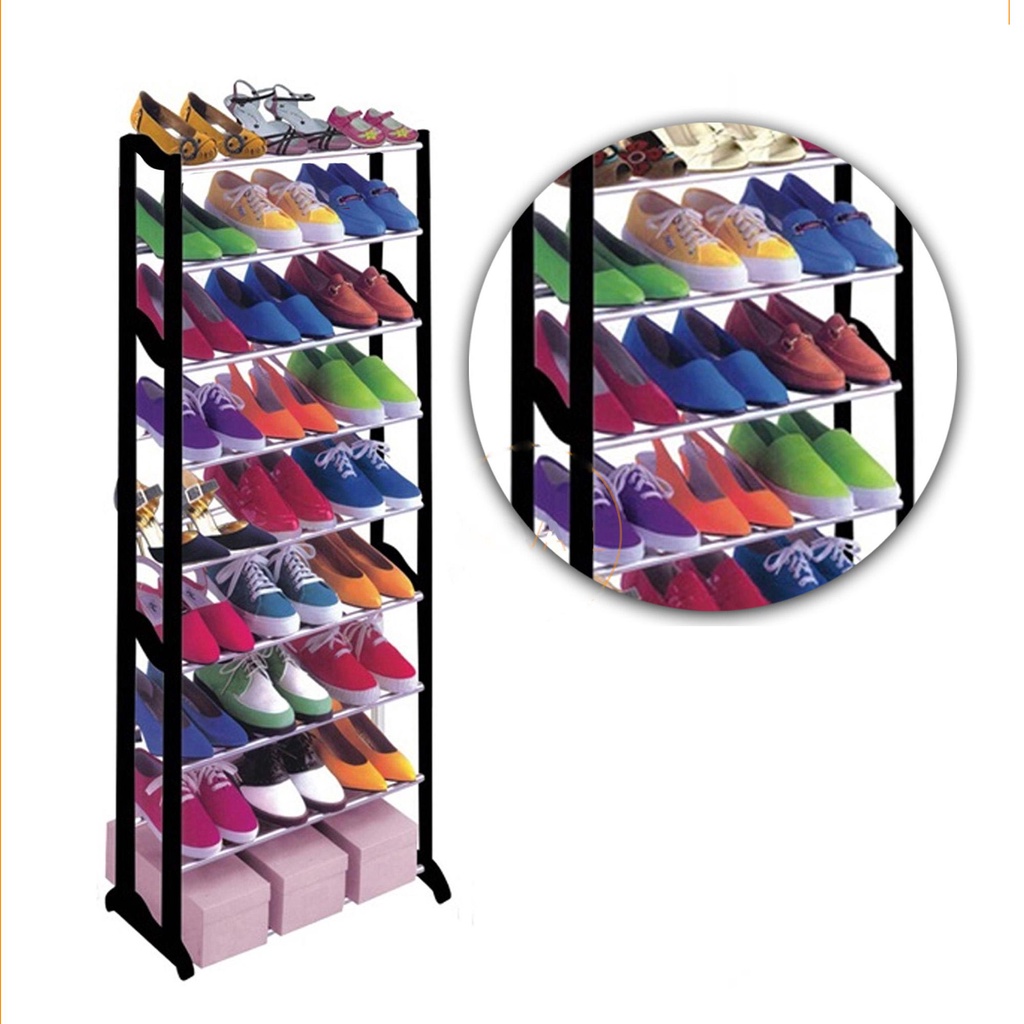Amazing Shoe Rack (Black/White) , 10 Layer Shoe Rack Keimav | Shopee ...