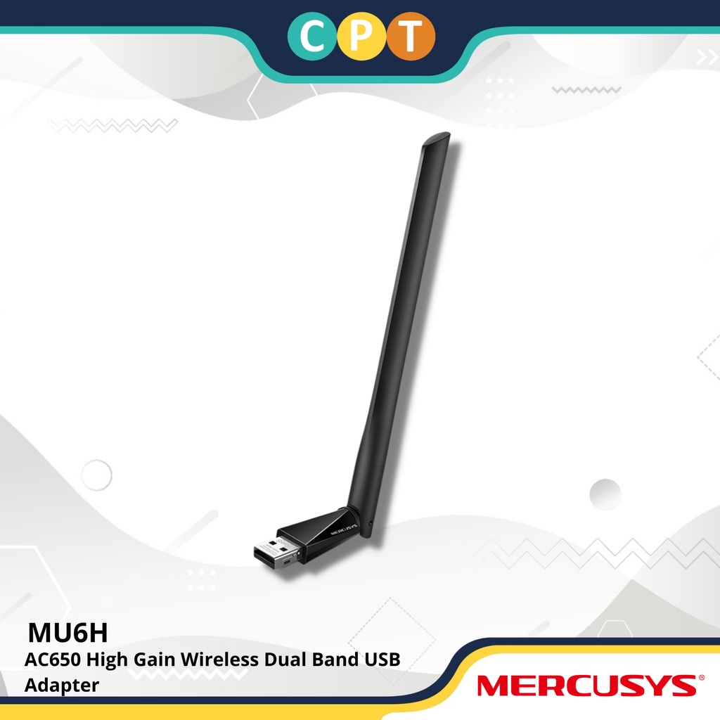 Mercusys MU6H AC650 High Gain Wireless Dual Band USB Adapter | Shopee ...