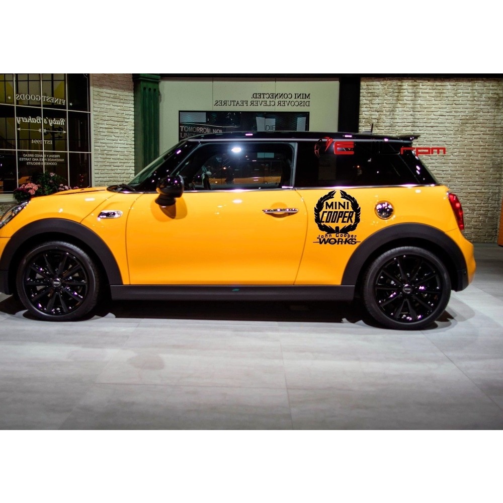 2Pcs door graphics sticker Mini cooper WORKS factory and cooper S ...