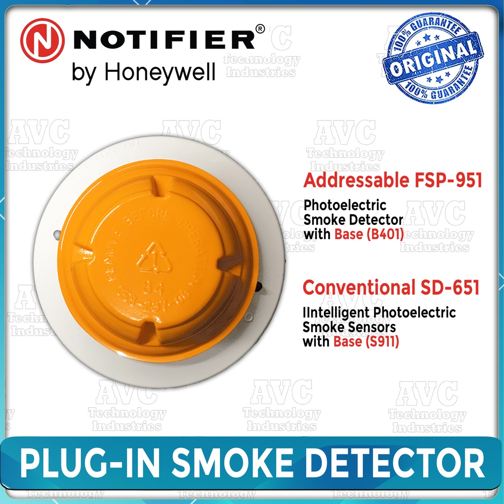 NOTIFIER Low Profile Photoelectronic Plug-In Smoke Detector Addressable ...